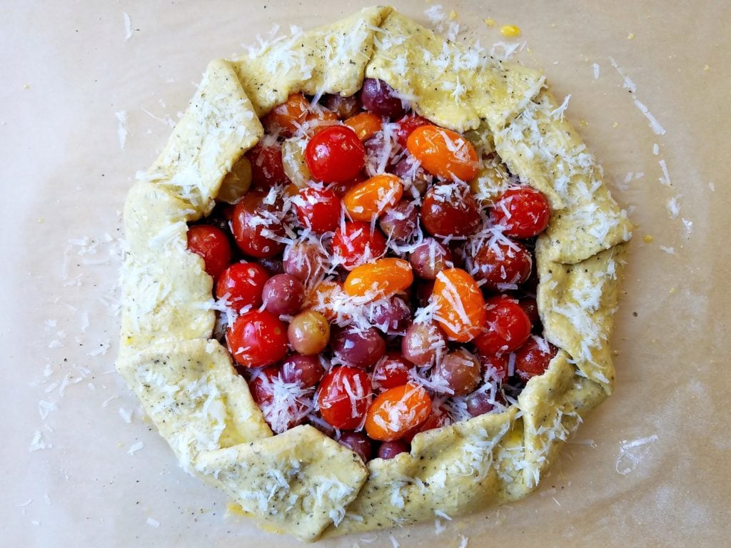 Blistered Cherry Tomato and Grape Galette - Give it Some Thyme