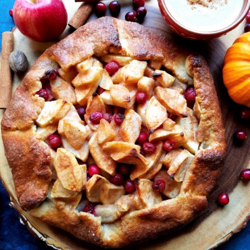 Apple Pear Cranberry Crostata with Pumpkin Caramel Sauce - Give it Some ...