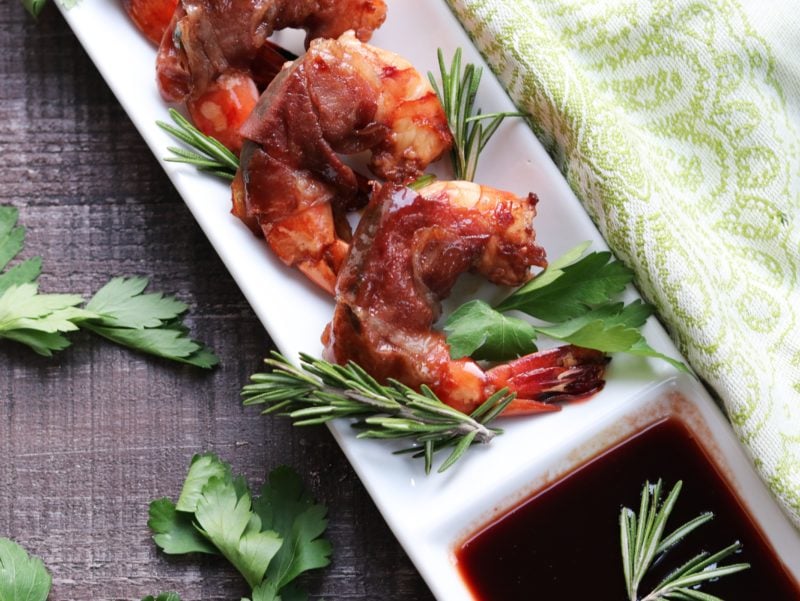 Prosciutto Wrapped Marsala Glazed Shrimp - Give it Some Thyme