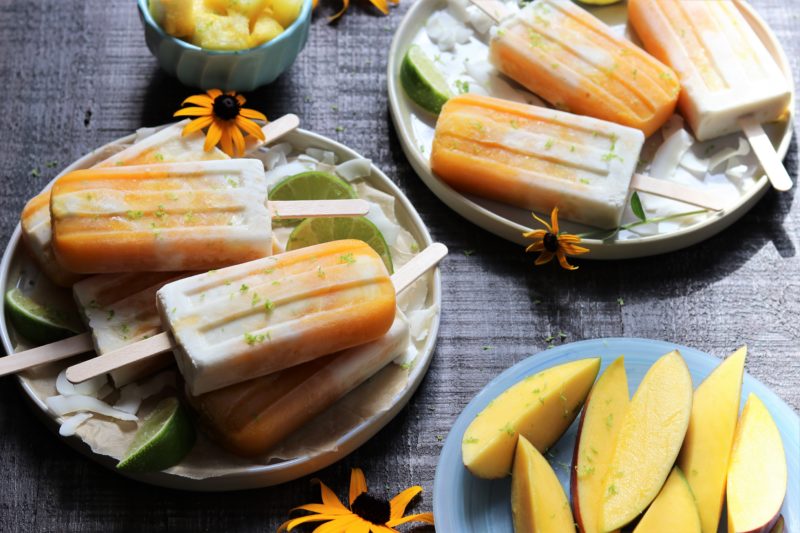 Mango Pineapple Coconut Popsicles - Give it Some Thyme