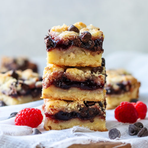 Raspberry Chocolate Chip Crumb Bars - Give it Some Thyme