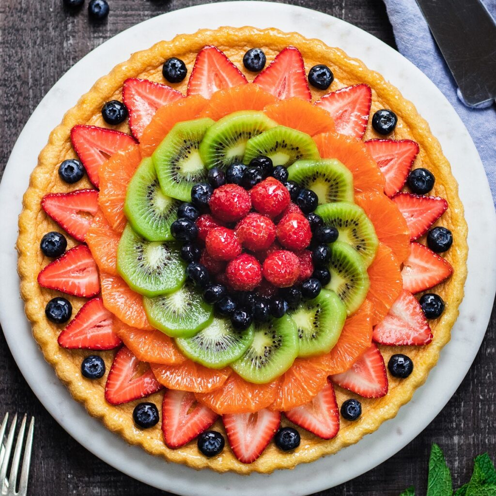 Glazed German Fresh Fruit Flan - Give it Some Thyme
