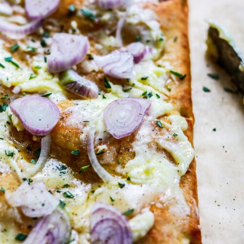 Pear and Brie Flatbread Pizza with Prosciutto - Give it Some Thyme