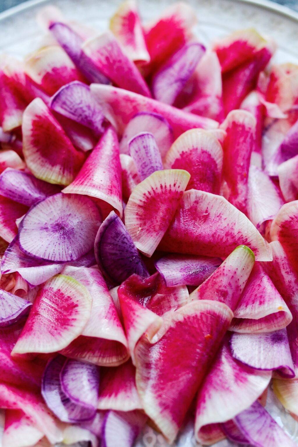 Watermelon Radish and Purple Daikon Salad - Give it Some Thyme