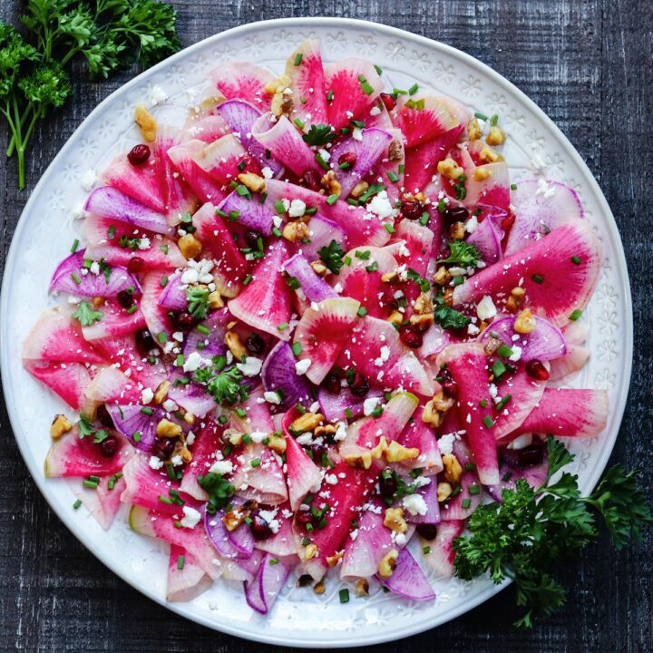 Watermelon Radish and Purple Daikon Salad - Give it Some Thyme